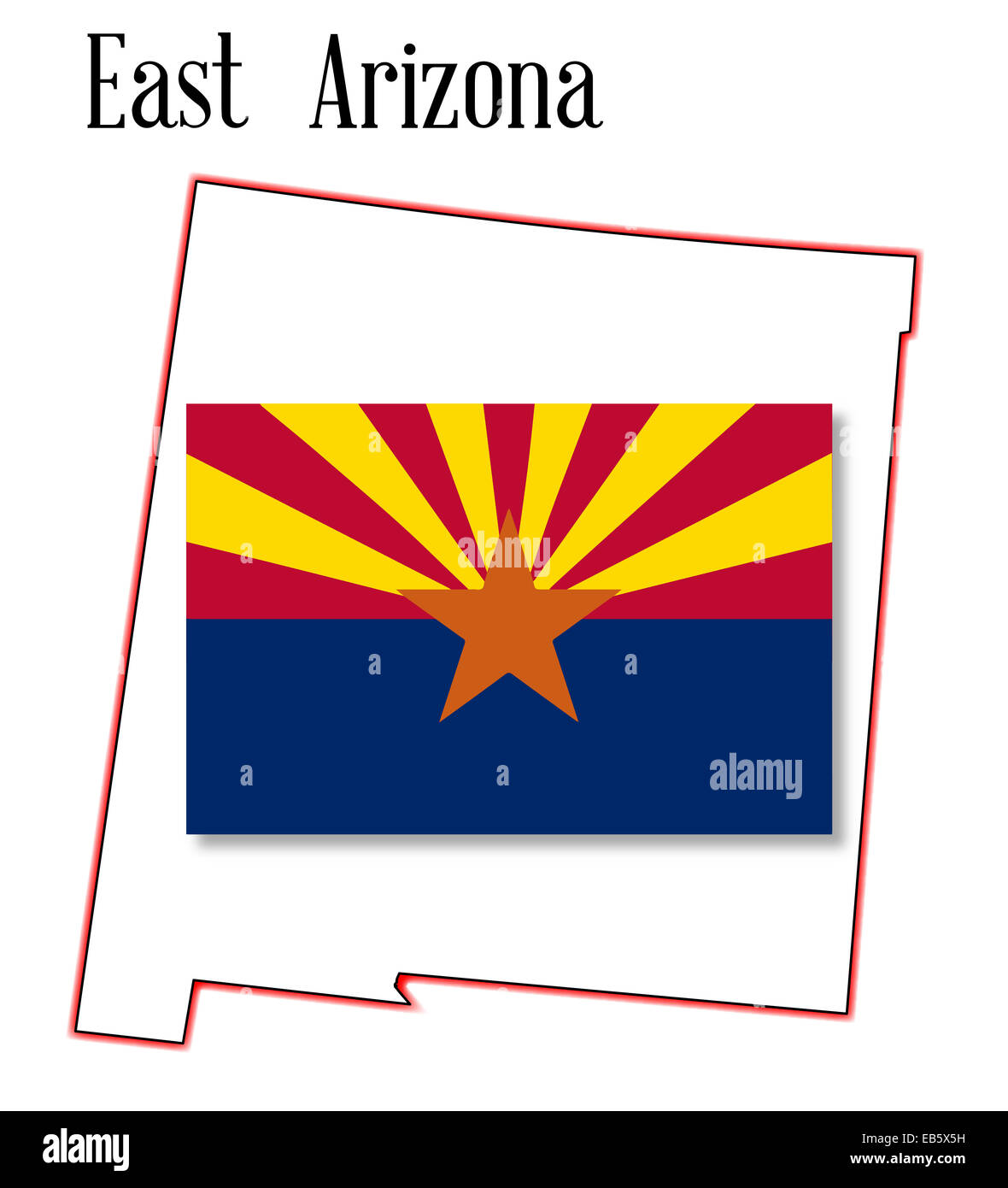 Outline map of the state of Arizona on a white background with map ...