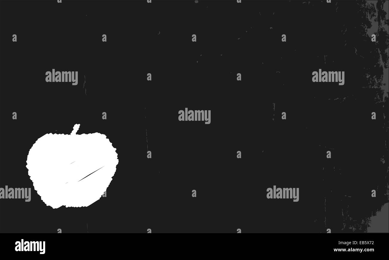 A blackboard with a chalk apple for the teacher sign Stock Photo - Alamy