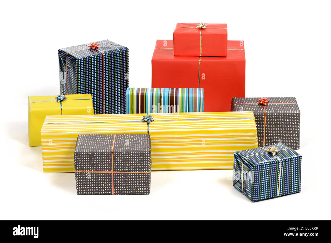 Bunch of gift presents Stock Photo - Alamy