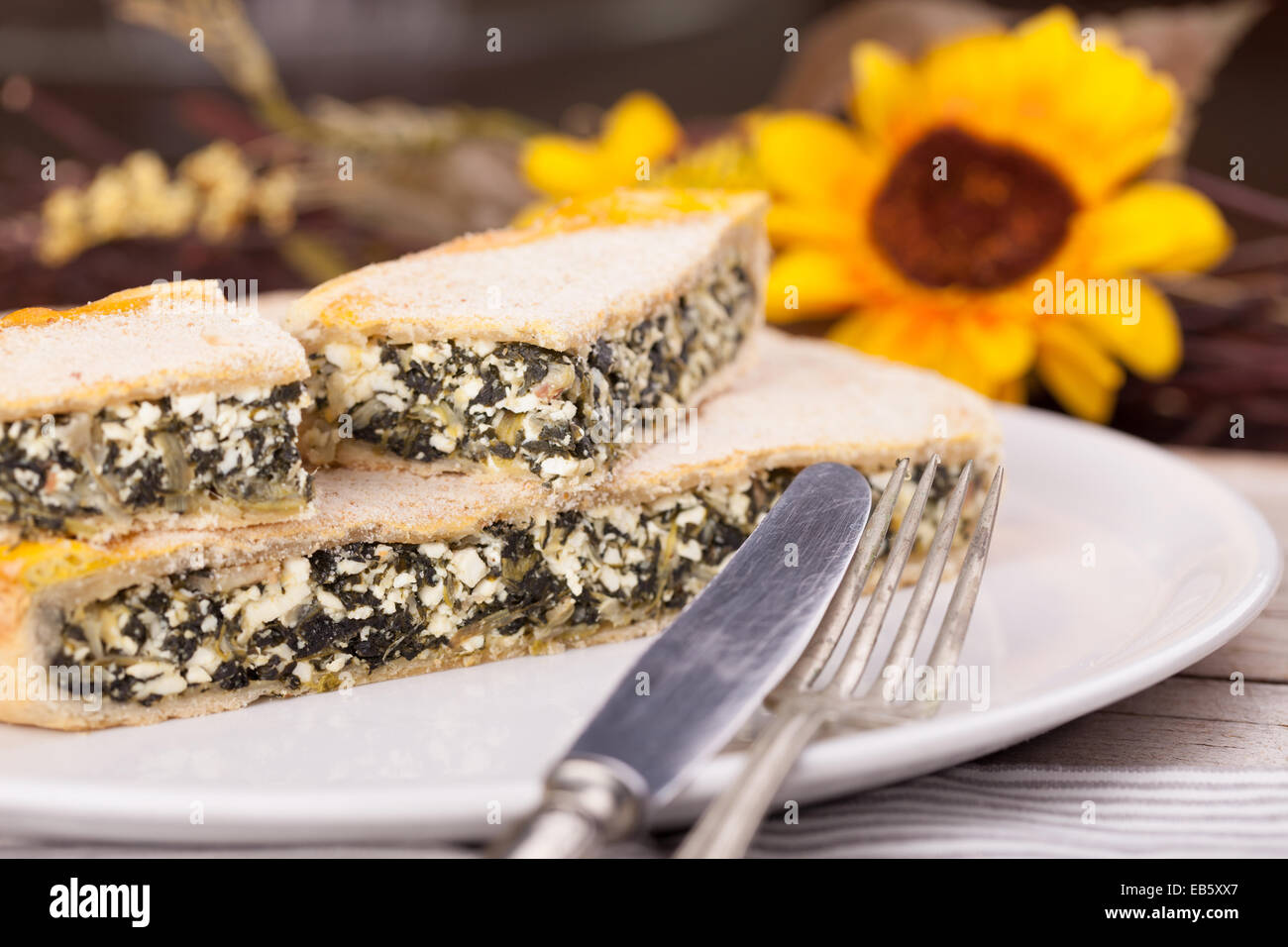 Chard And Cheese Salted Pie Stock Photo - Alamy