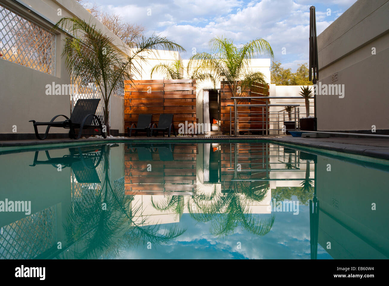 Swimming Pool at the Galton House - Windhoek, Namibia, Africa Stock ...