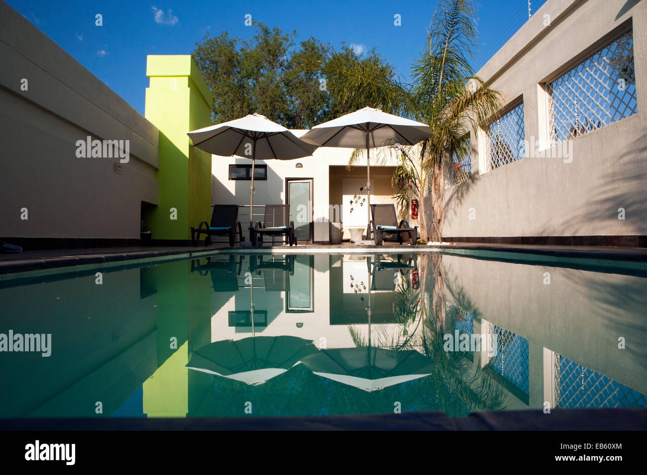 Swimming Pool at the Galton House - Windhoek, Namibia, Africa Stock ...