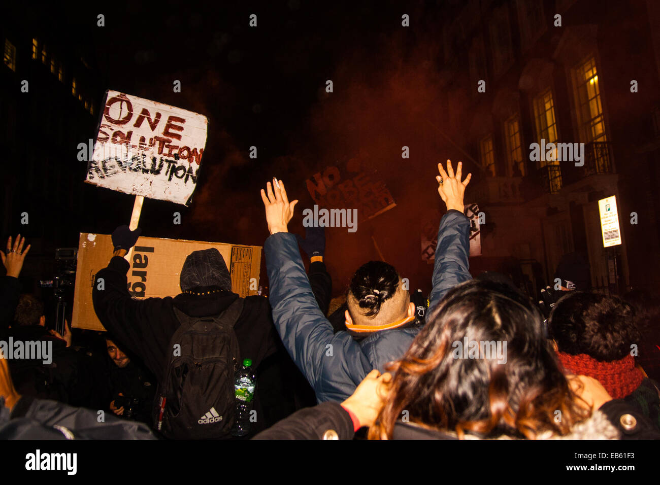 London, November 26th 2014. A vigil for teenager Mike Brown who was ...