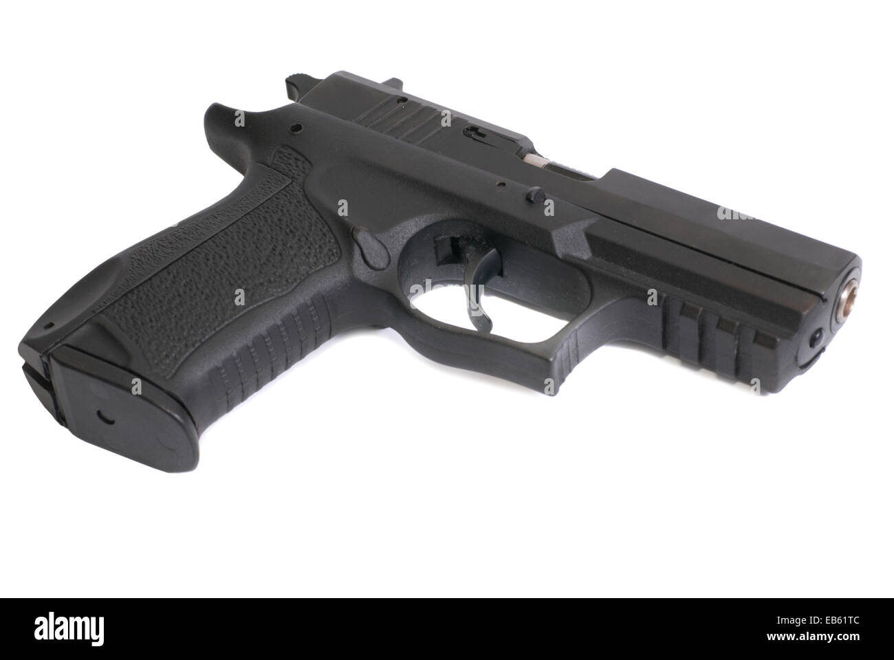The black gun isolated on white background Stock Photo - Alamy