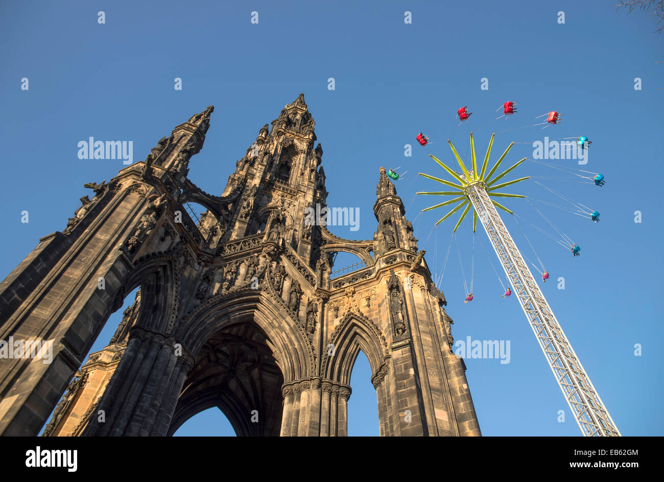 Scott Monument and Star Flyer in Edinburgh Stock Photo - Alamy