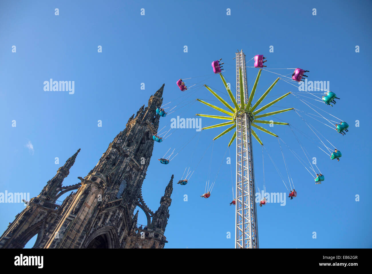 Scott Monument and Star Flyer in Edinburgh Stock Photo - Alamy