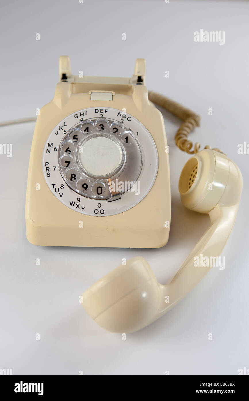Old fashioned rotary dial telephone Stock Photo - Alamy