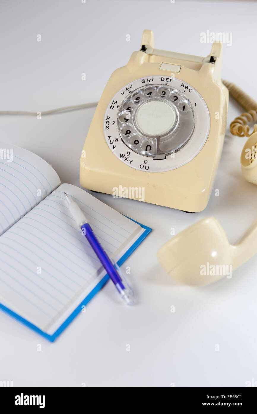 Old fashioned rotary dial telephone Stock Photo - Alamy