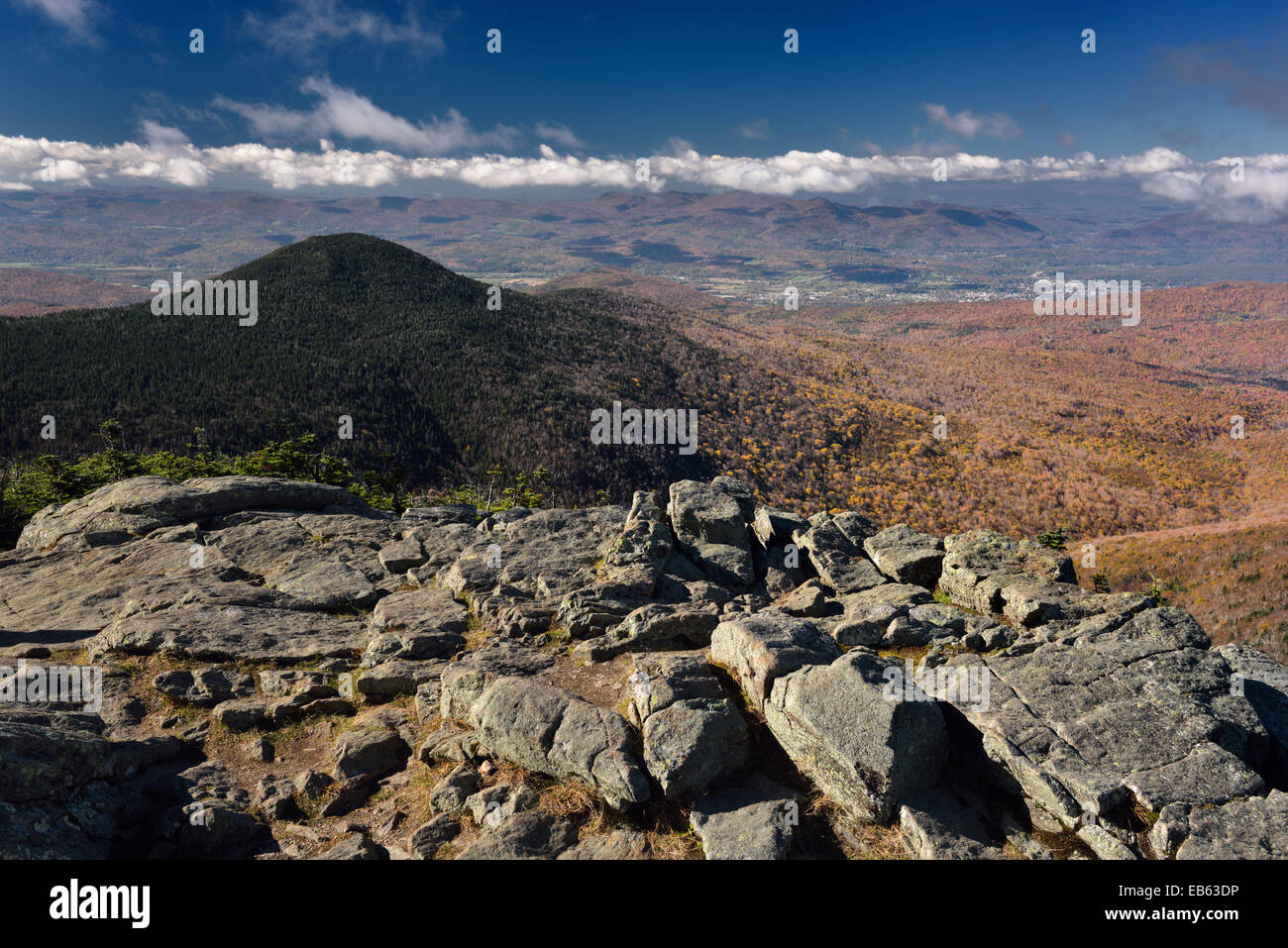 Mendon Peak in Coolidge State Forest and Rutland Vermont from ...