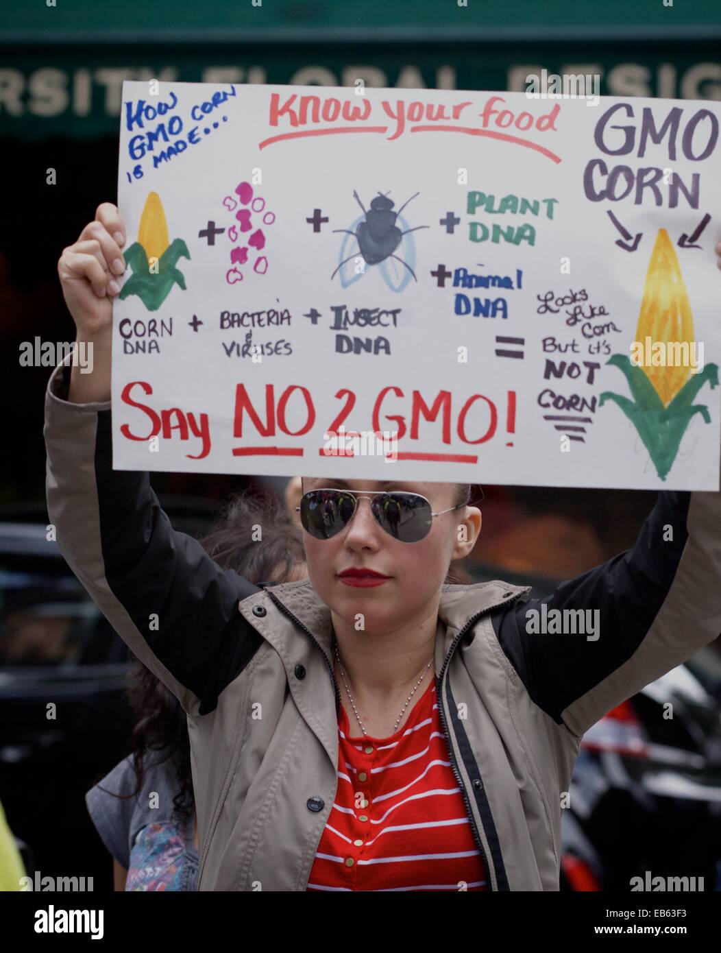 Protesters demonstrate against foods containing Genetically Modified ...