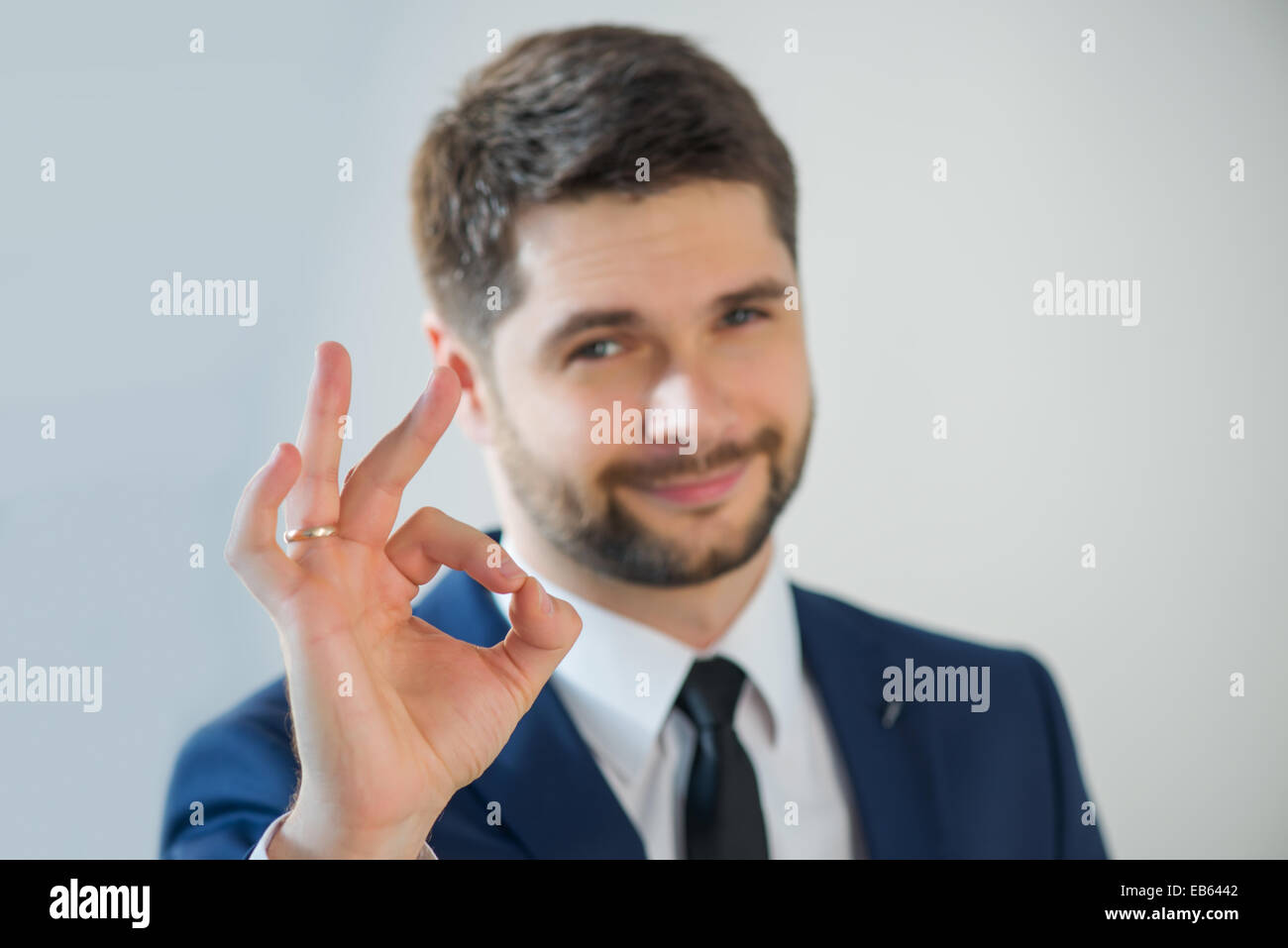 Close up handsome considerate young hi-res stock photography and images ...