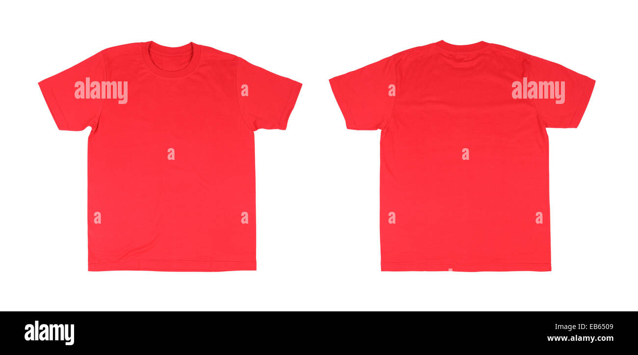 t-shirt template set(front, back) on white background Stock Photo - Alamy