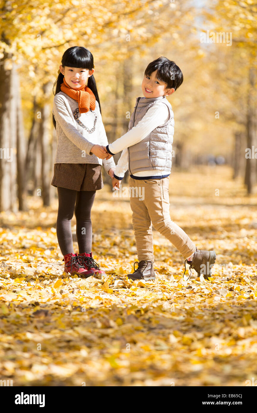 Children playing in the woods hi-res stock photography and images - Alamy