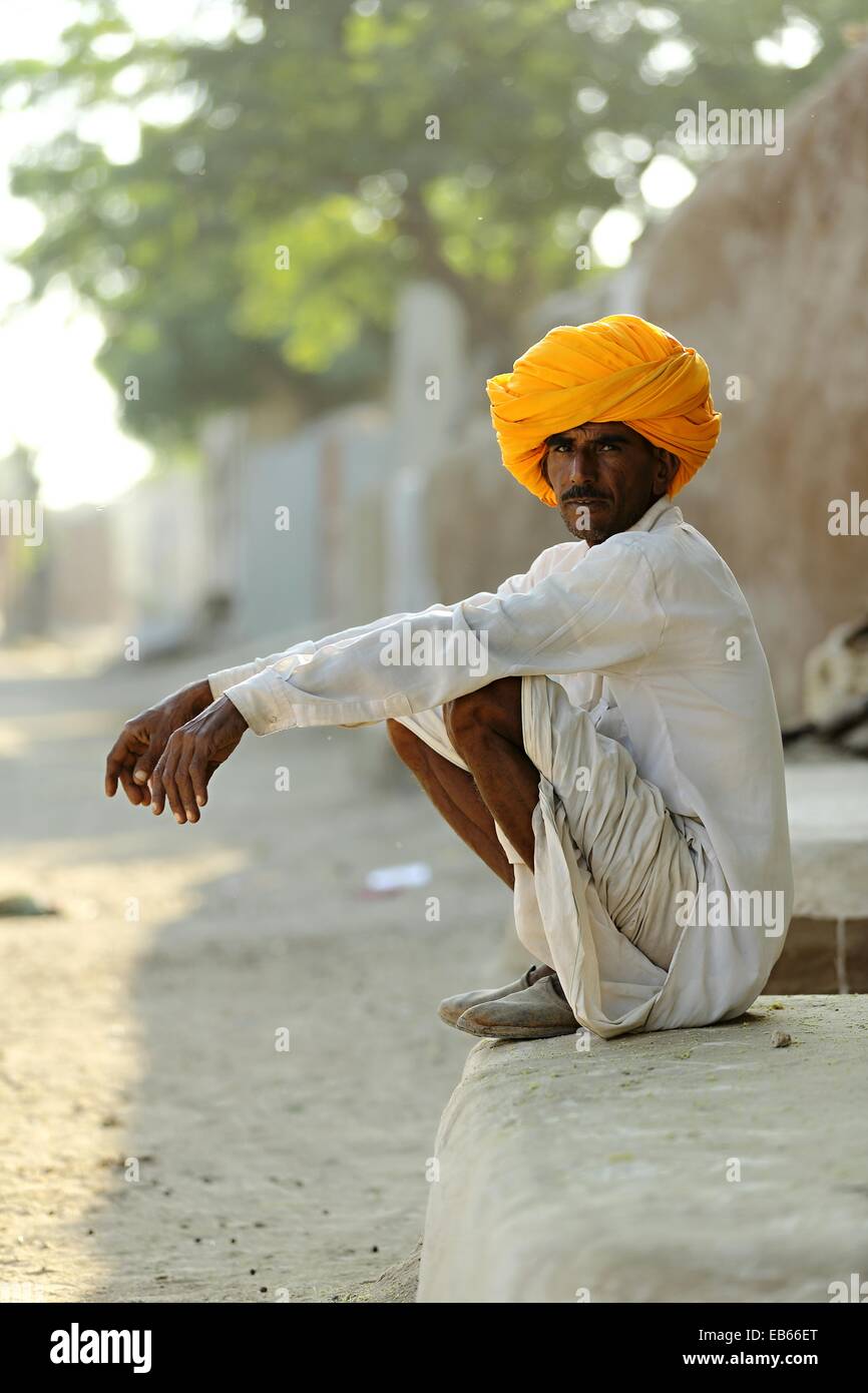 Indian man of Rajasthan portrait India Stock Photo - Alamy