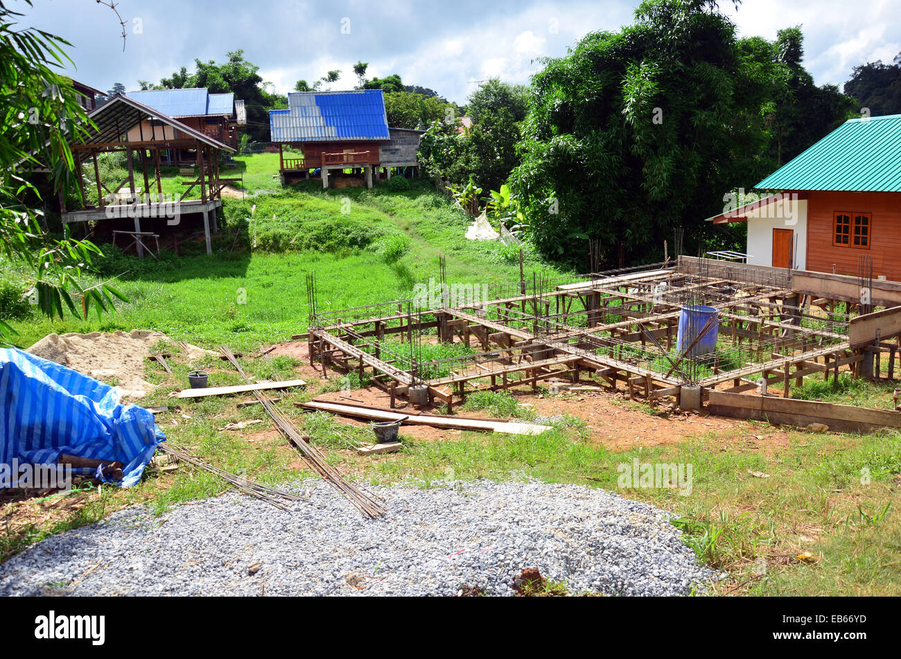 Handmade Building House in Phu Hin Rong Kla National Park Stock Photo ...