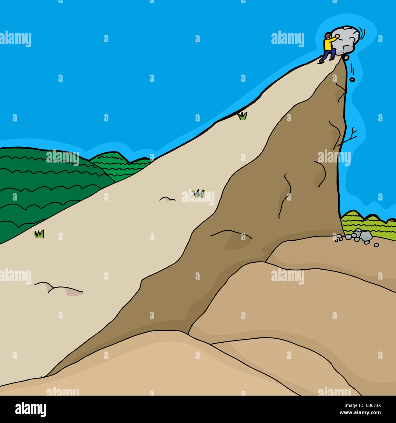 Pushing rock up hill hi-res stock photography and images - Alamy