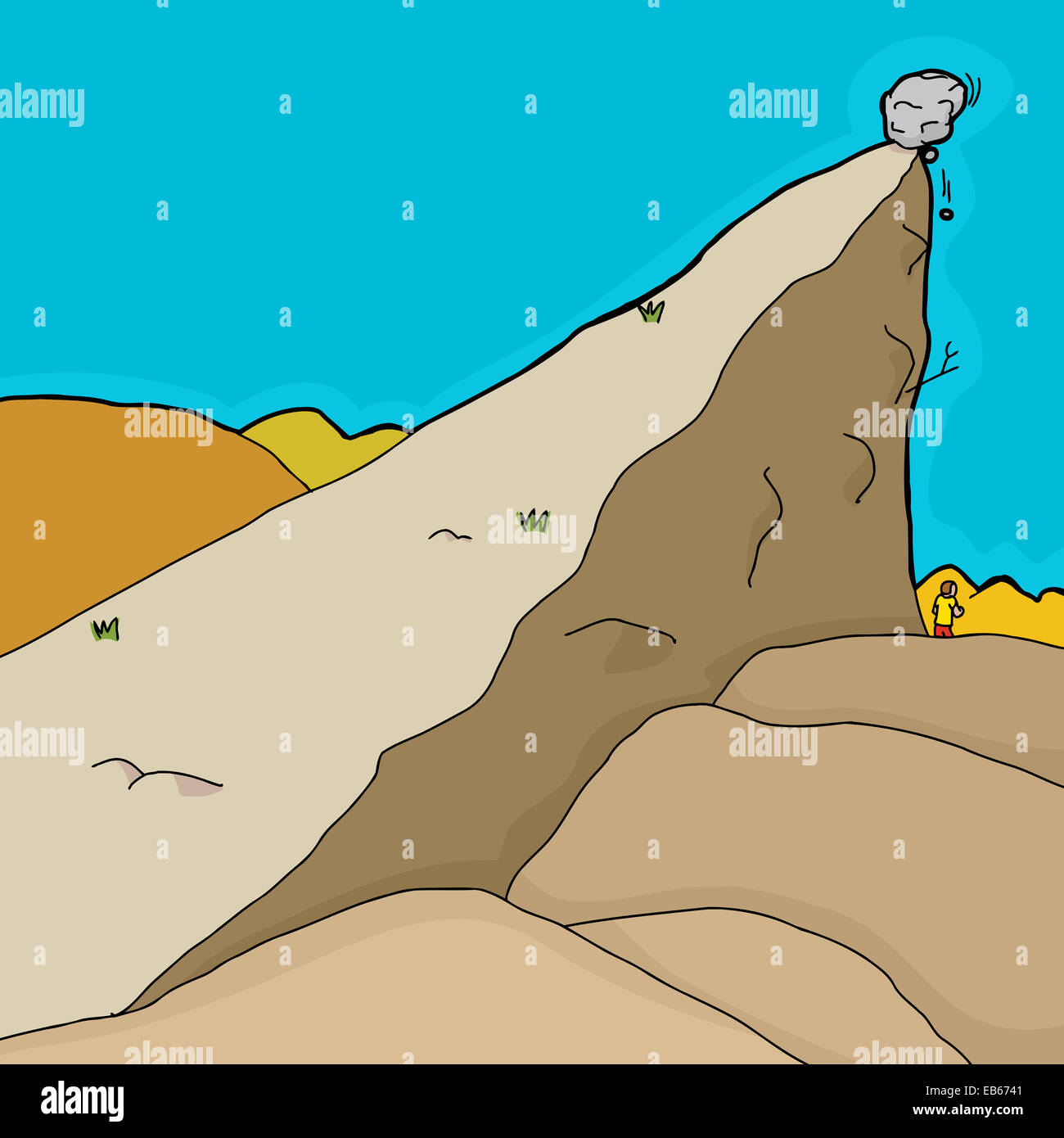 Man pushing boulder hi-res stock photography and images - Alamy