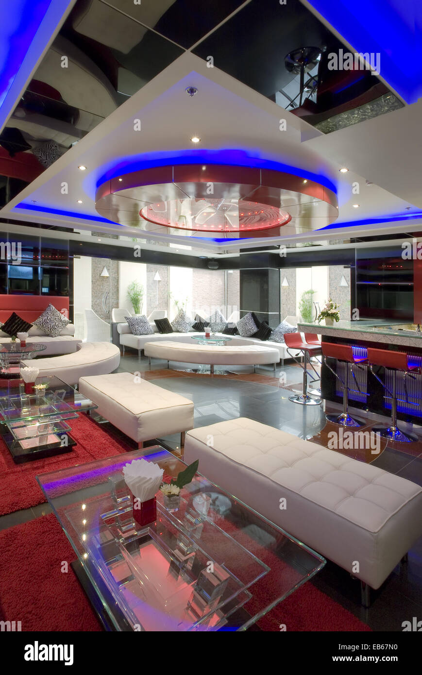 Panoramic view of nice modern stylish hotel lobby interior Stock Photo ...