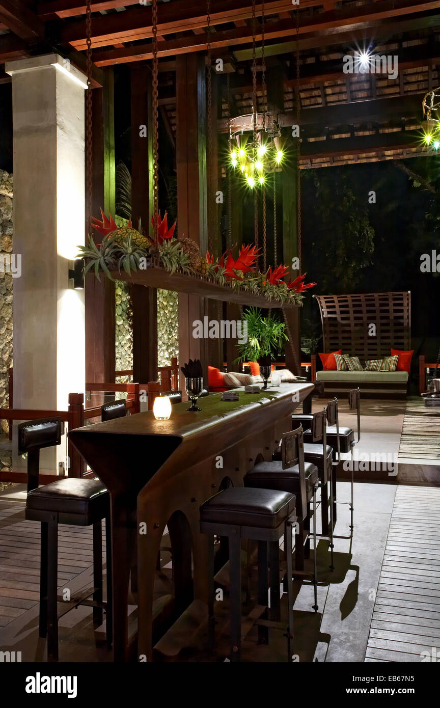 Panoramic view of nice modern stylish hotel patio Stock Photo - Alamy