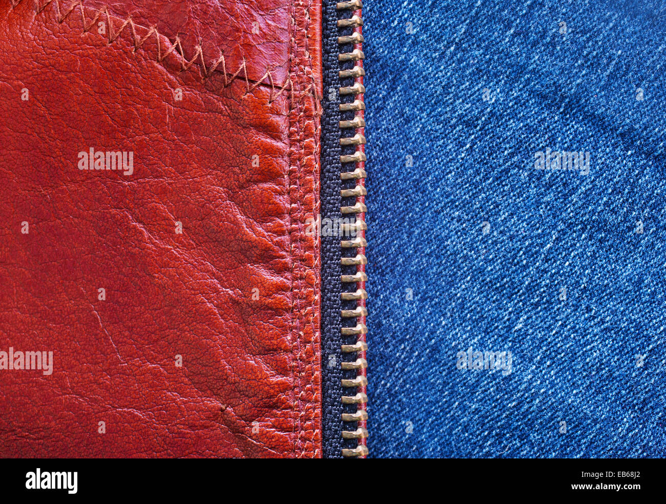 Brown leather texture closeup background, leather and jeans Stock Photo ...