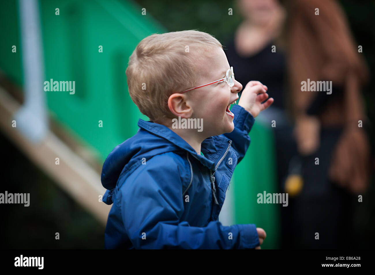 Laughing with disabled child hi-res stock photography and images - Alamy
