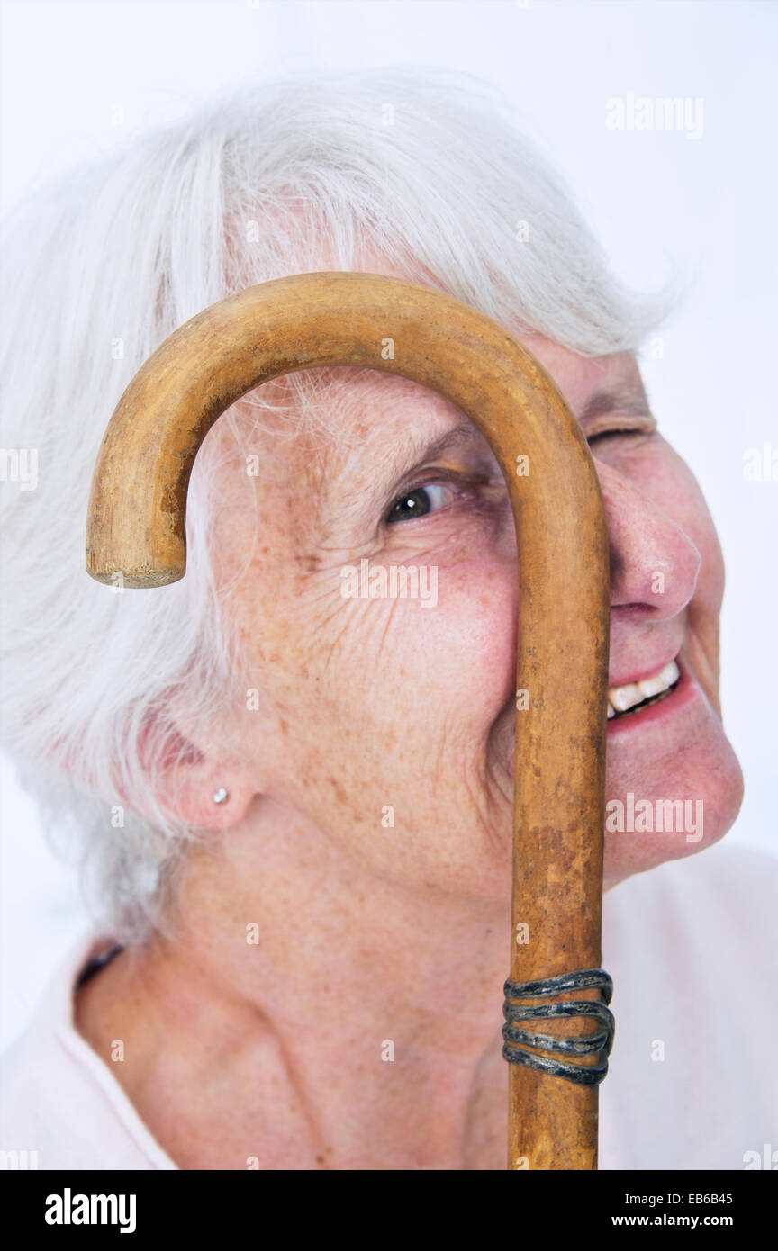 Lady with cane hi-res stock photography and images - Alamy