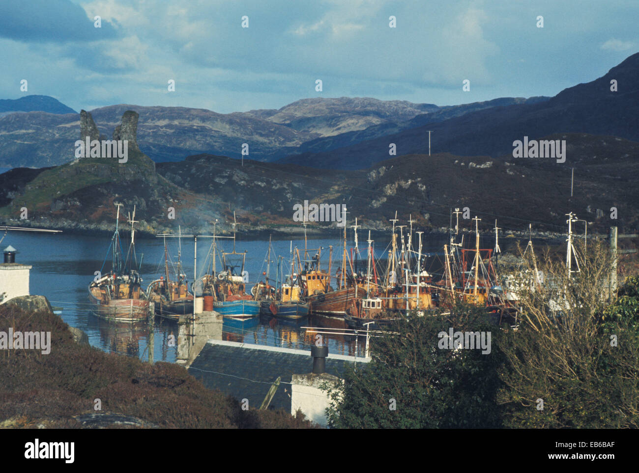 Fishing boats in Kyleakin harbour on the Isle of Skye Scotland ( Circa ...