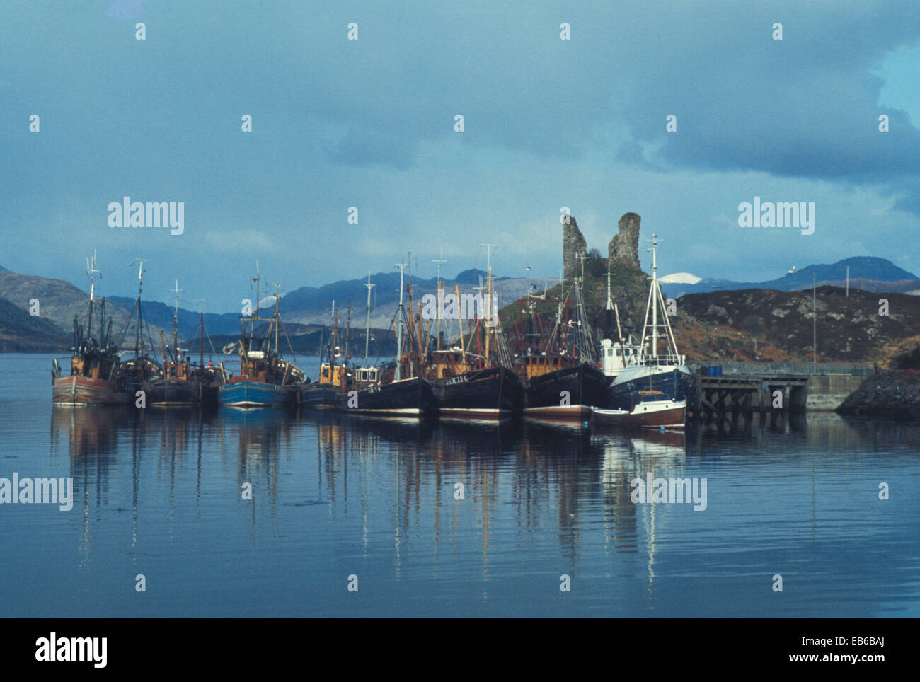 Fishing boats in Kyleakin harbour on the Isle of Skye Scotland ( Circa ...