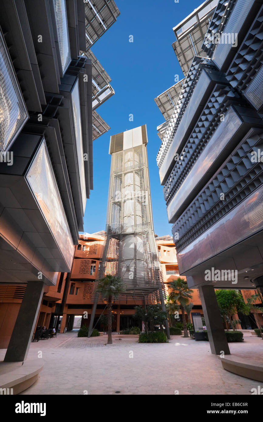 Masdar city wind tower hi-res stock photography and images - Alamy