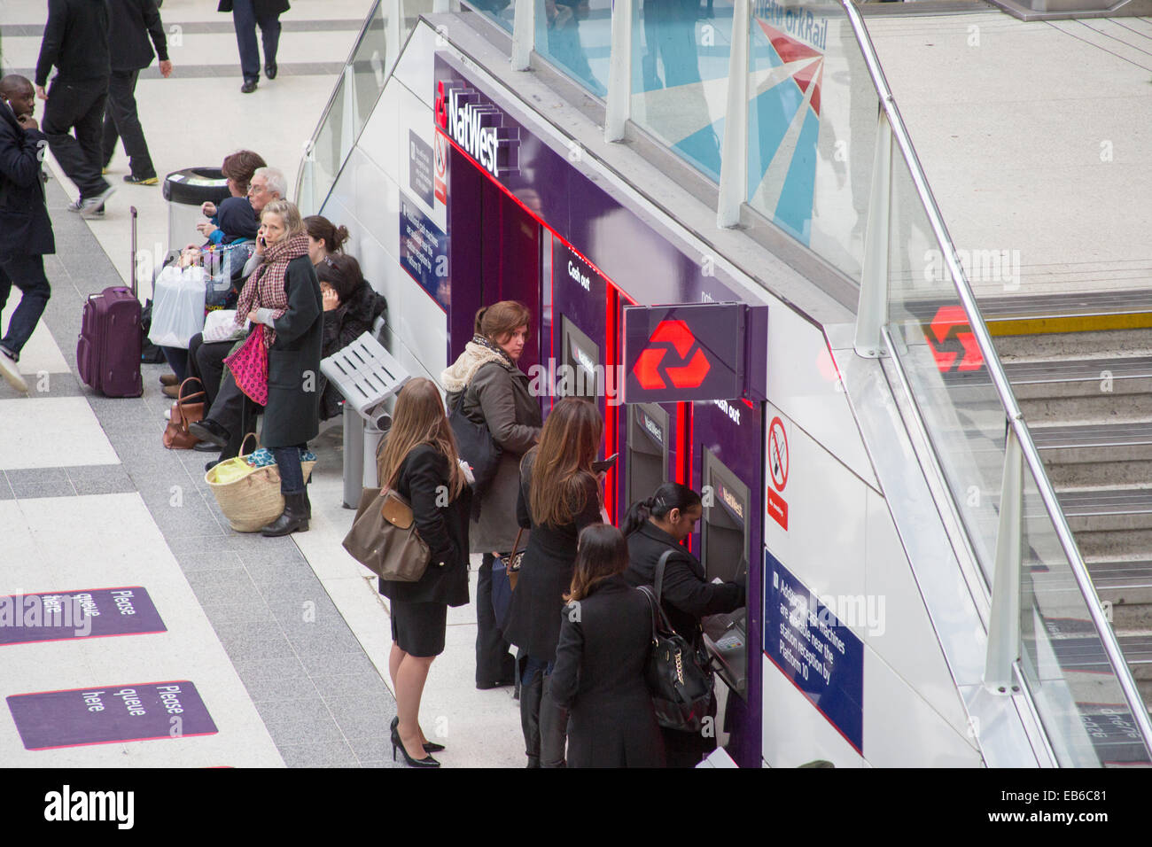 NatWest bank ATM machine at Liverpool Street station London Stock Photo ...