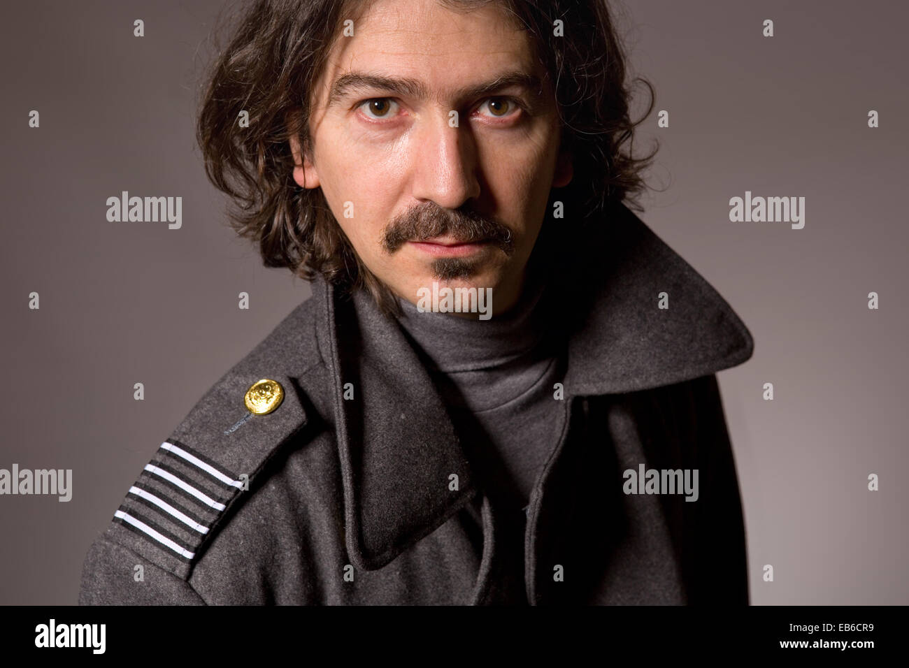young man dressed as russian military, studio picture Stock Photo - Alamy