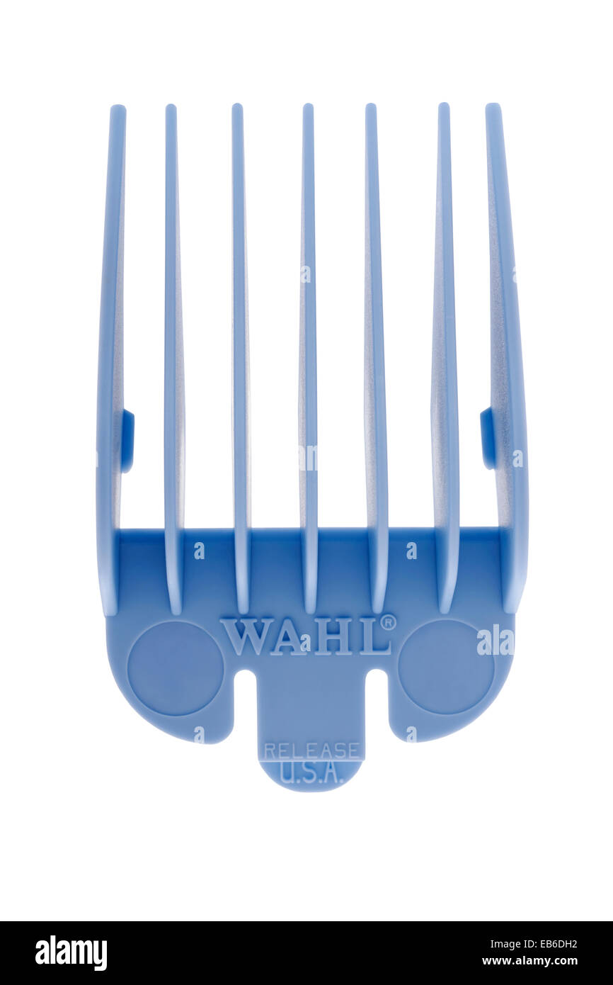 Hair clipper guide comb on white background Stock Photo - Alamy