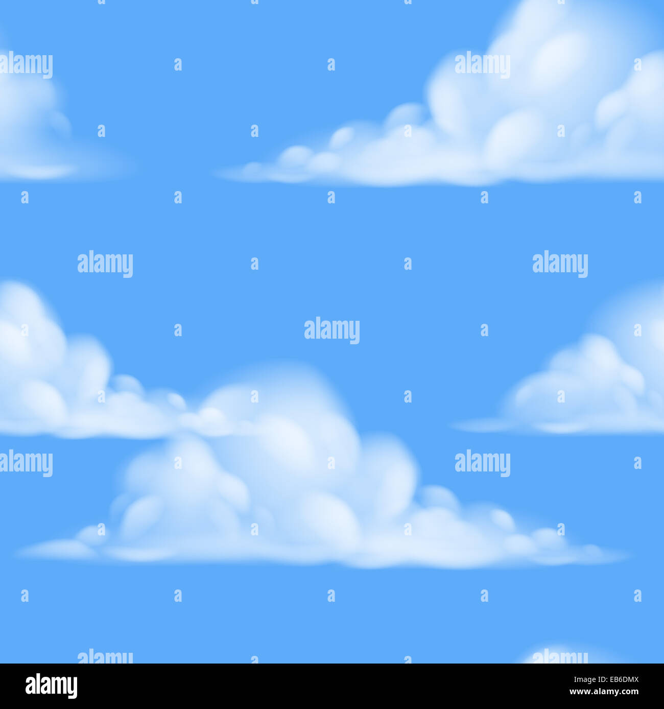 A seamless repeatable tiling cartoon sky background illustration Stock ...