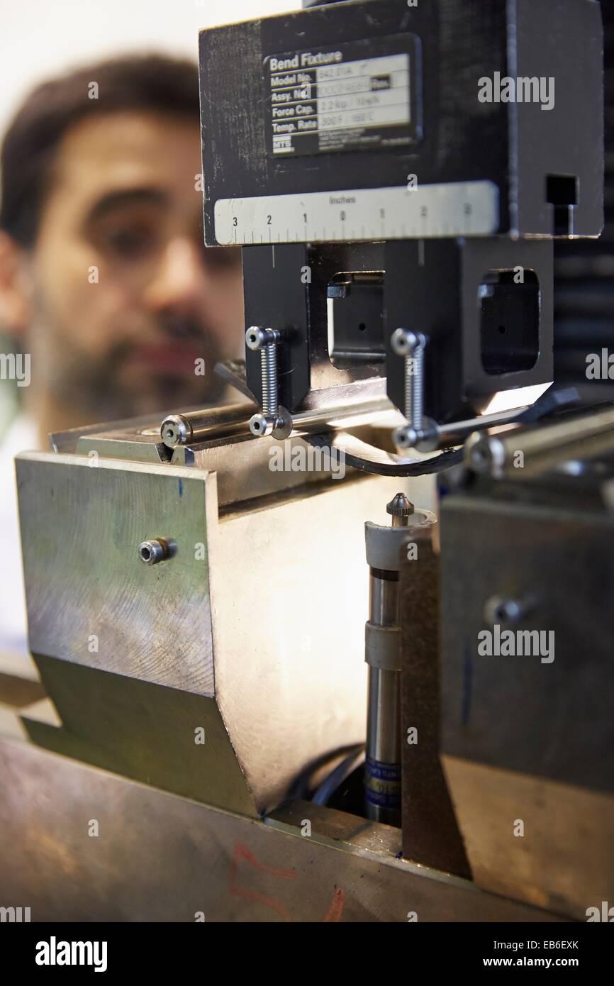 Tensile test and flexion. Carbon fiber sample. Mechanical Testing ...