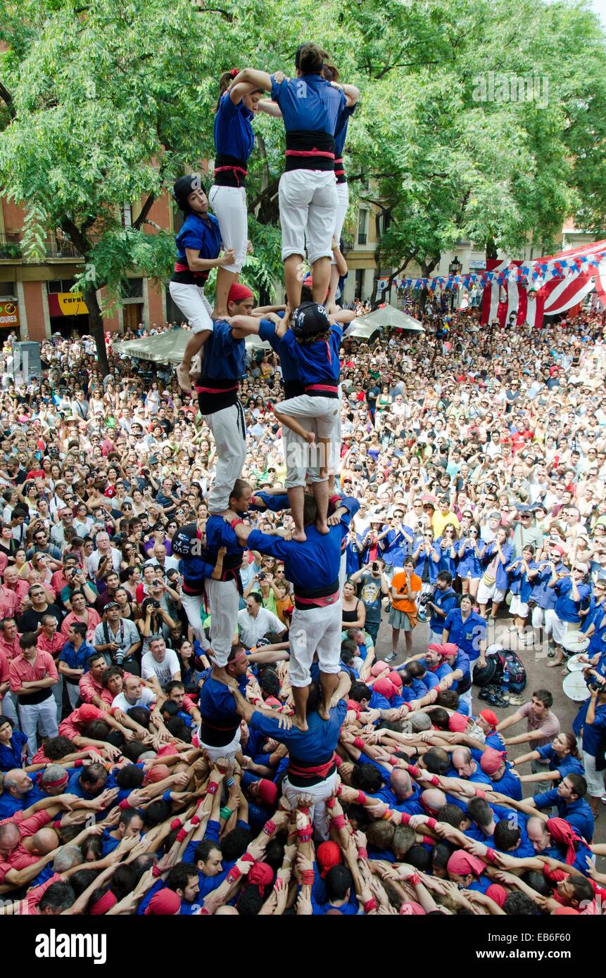 Castellers festival in Barcelona Stock Photo - Alamy