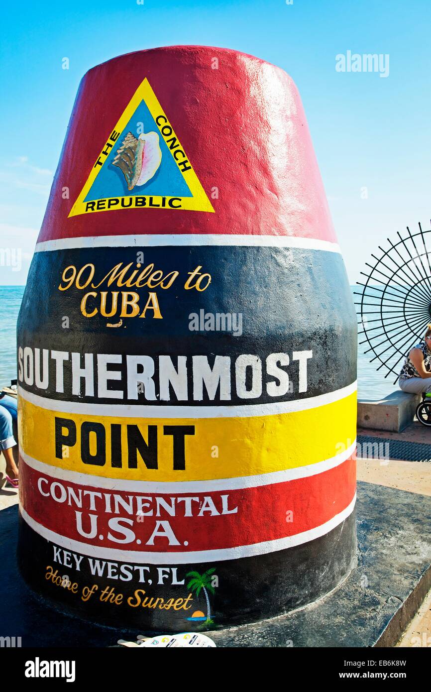Southernmost Point marker, Key West, Florida Keys Florida, USA Stock ...