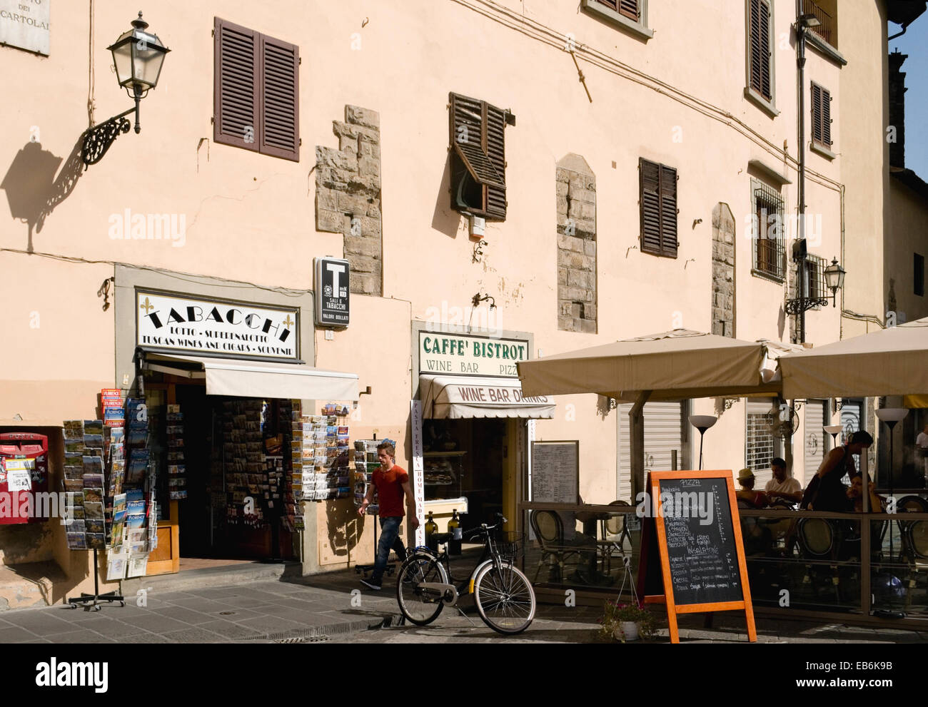 cafe in via della Condotta or Canto dei Cartolai, Florence, Italy Stock ...