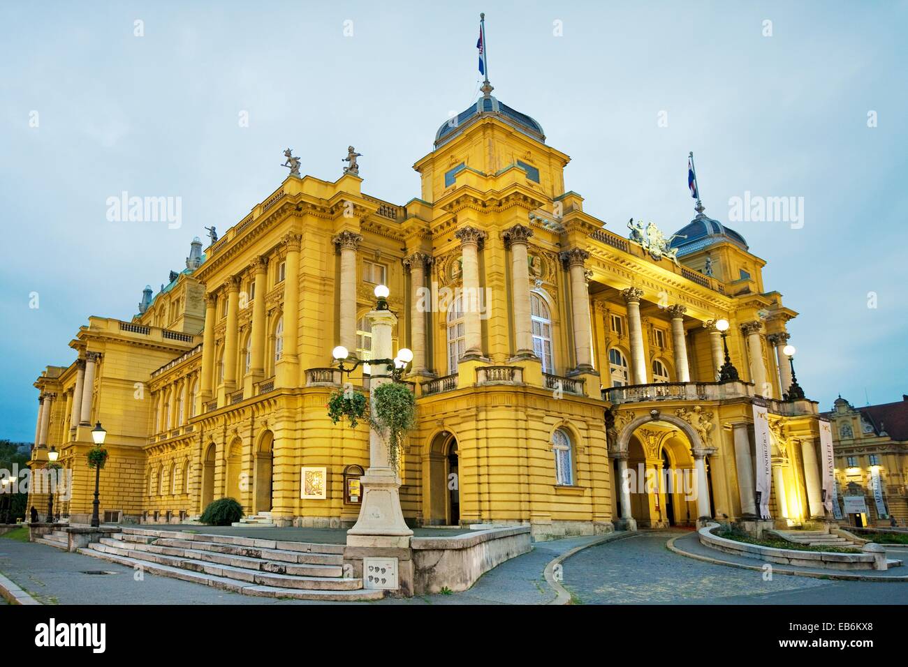 Croatian National Theatre in Marshall Tito Square Zagreb, Croatia Stock ...