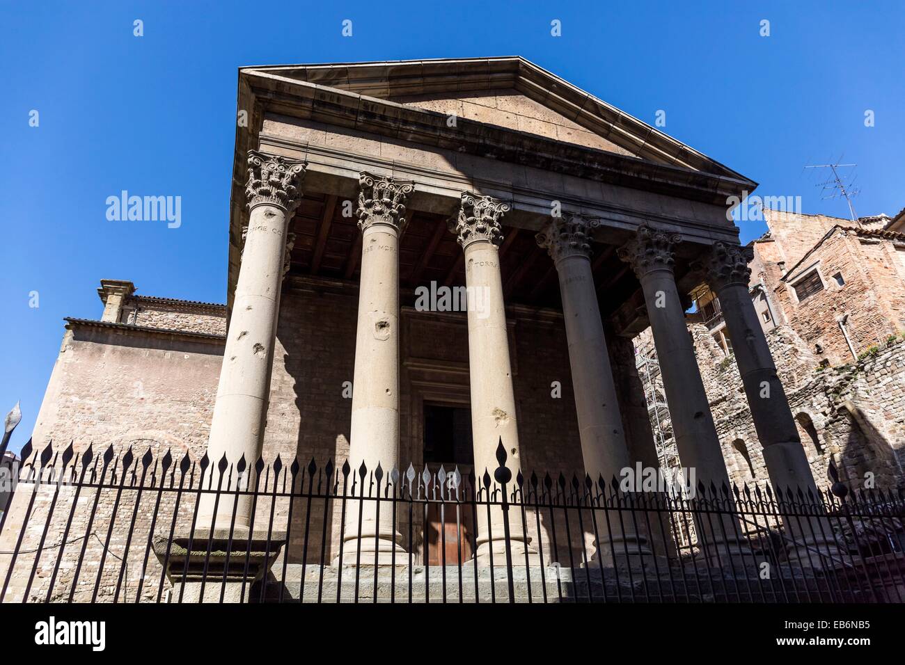Roman temple. Vic. Barcelona province. Catalunya. Spain Stock Photo - Alamy