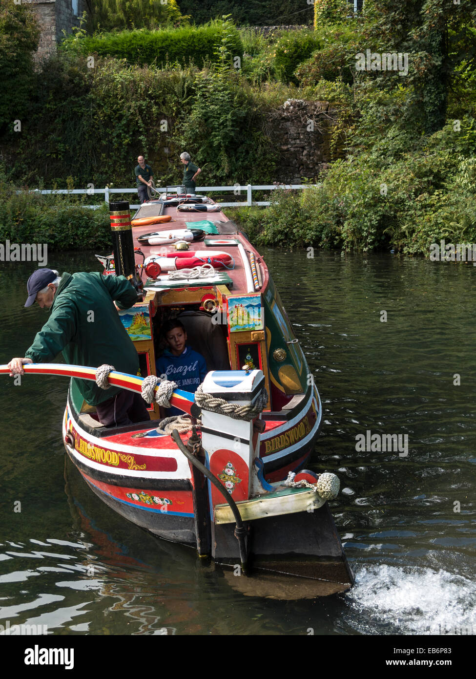 vintage english narrow boat Birdswood on the Cromford Canal,near ...