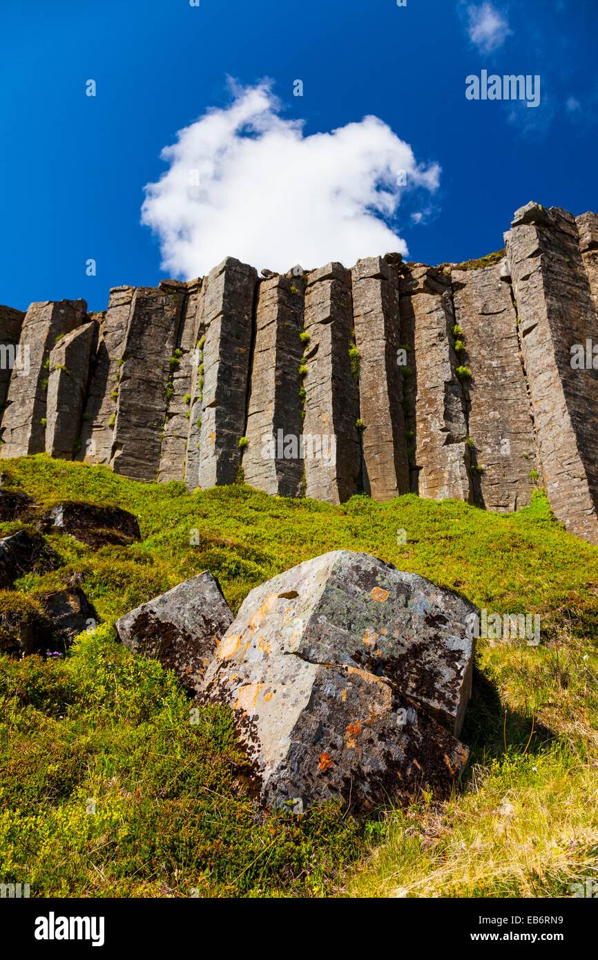 Basaltic columns of Gerouberg, Snaefellsness peninsula, Iceland, Europe ...