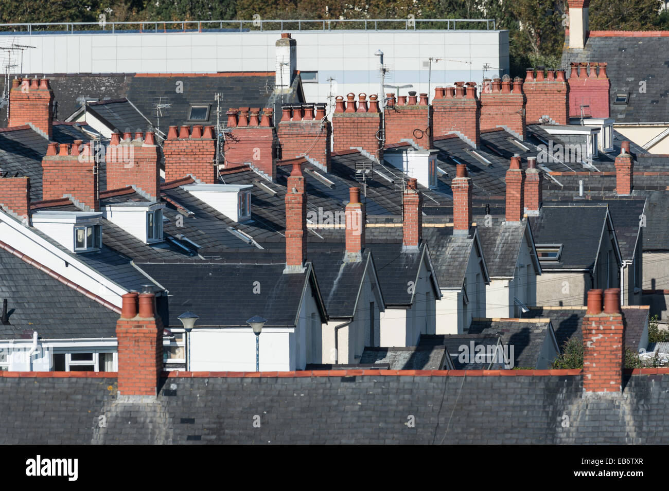 Terrace house architecture roof chimney rooftops hi-res stock ...