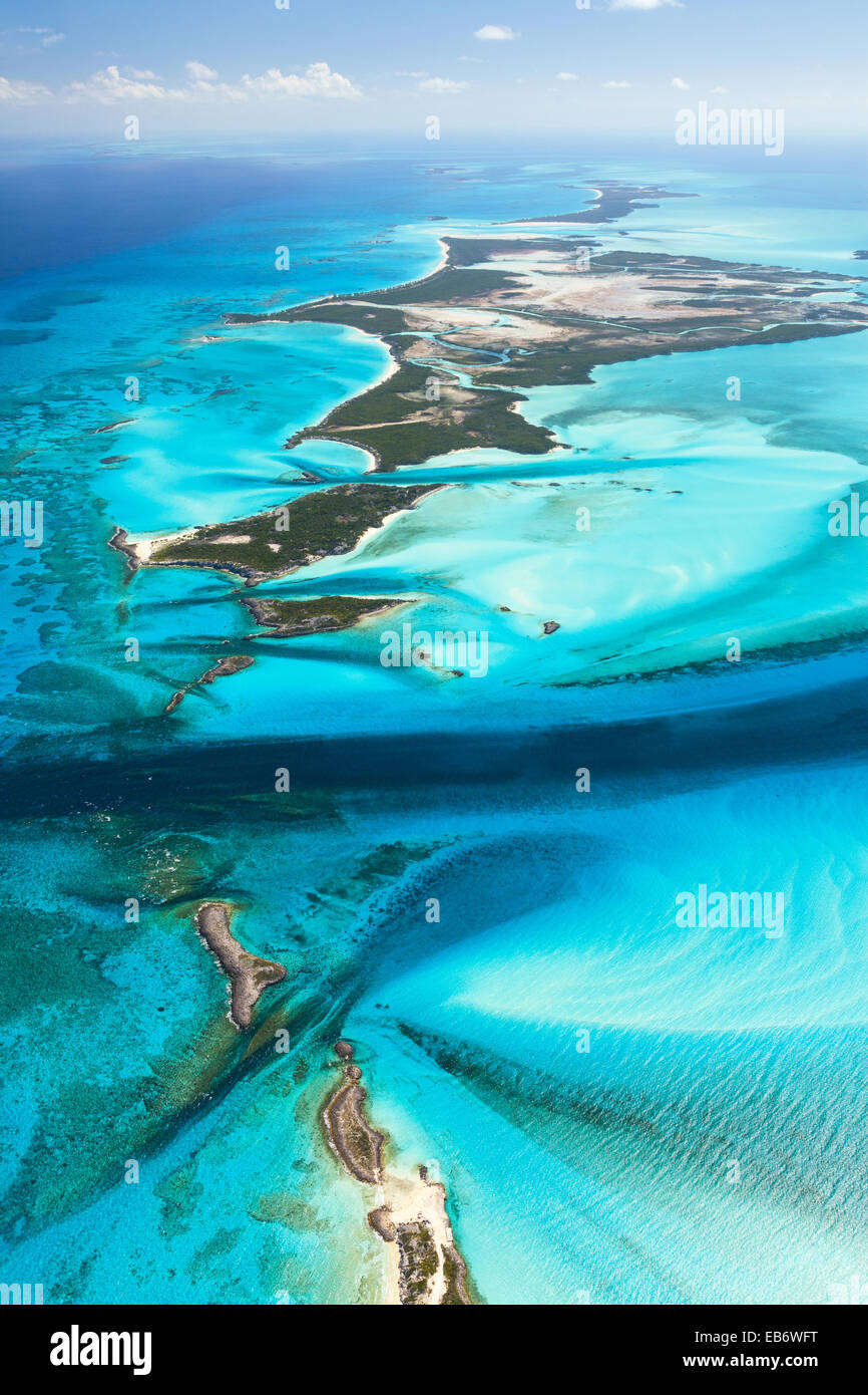 Aerial view, Exuma, Bahamas, America Stock Photo - Alamy
