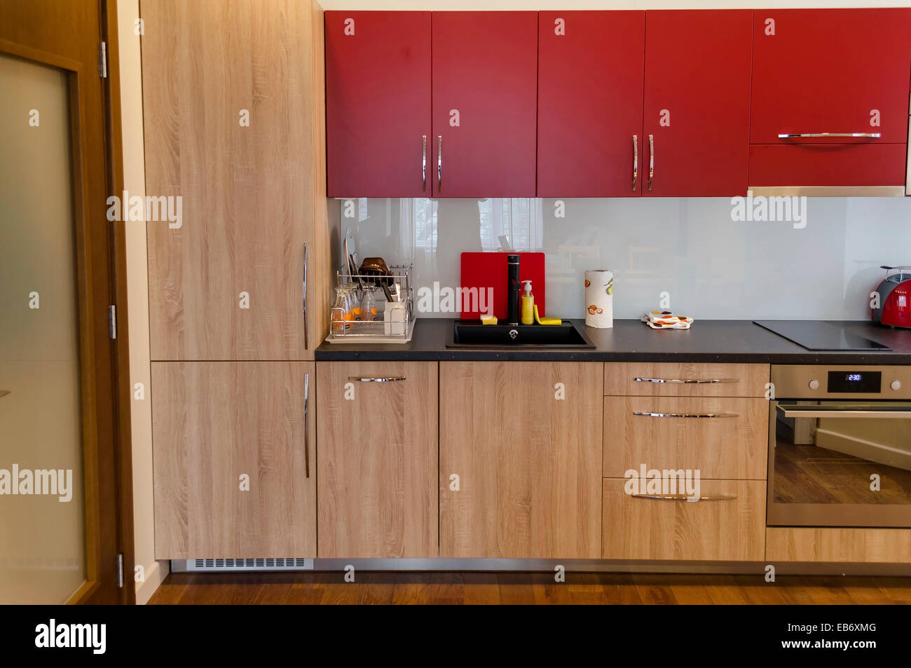 Living room with kitchen site in renovated apartment in Sofia, Bulgaria ...