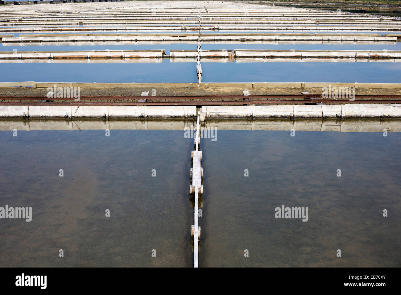 Old mining lake marine sedimentary salt, water tanks Stock Photo - Alamy