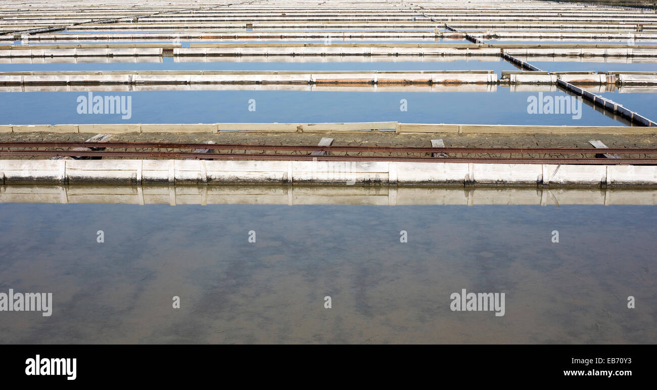 Old mining lake marine sedimentary salt, water tanks Stock Photo - Alamy
