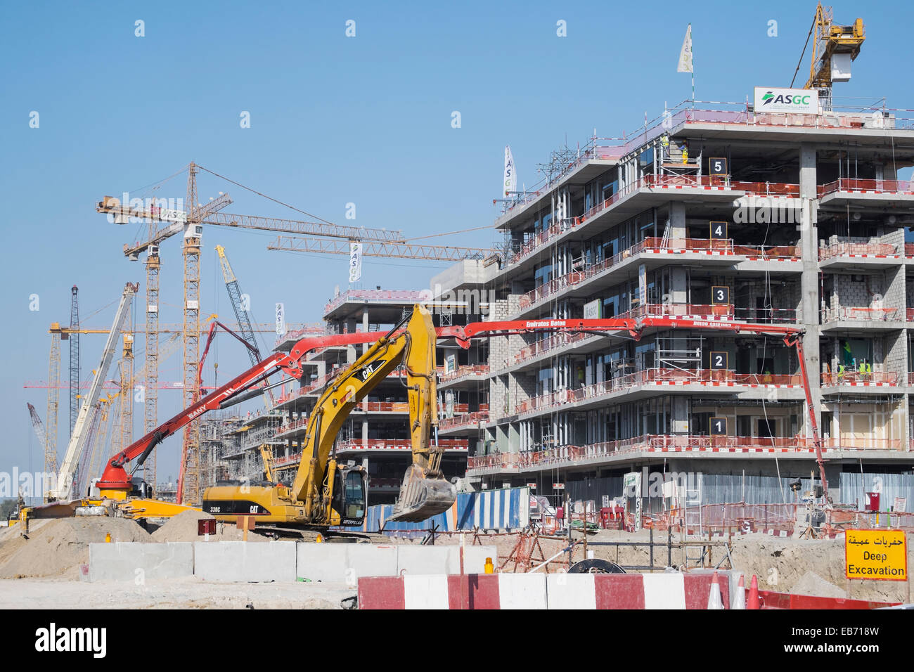Construction of new luxury apartment buildings in Dubai United Arab ...