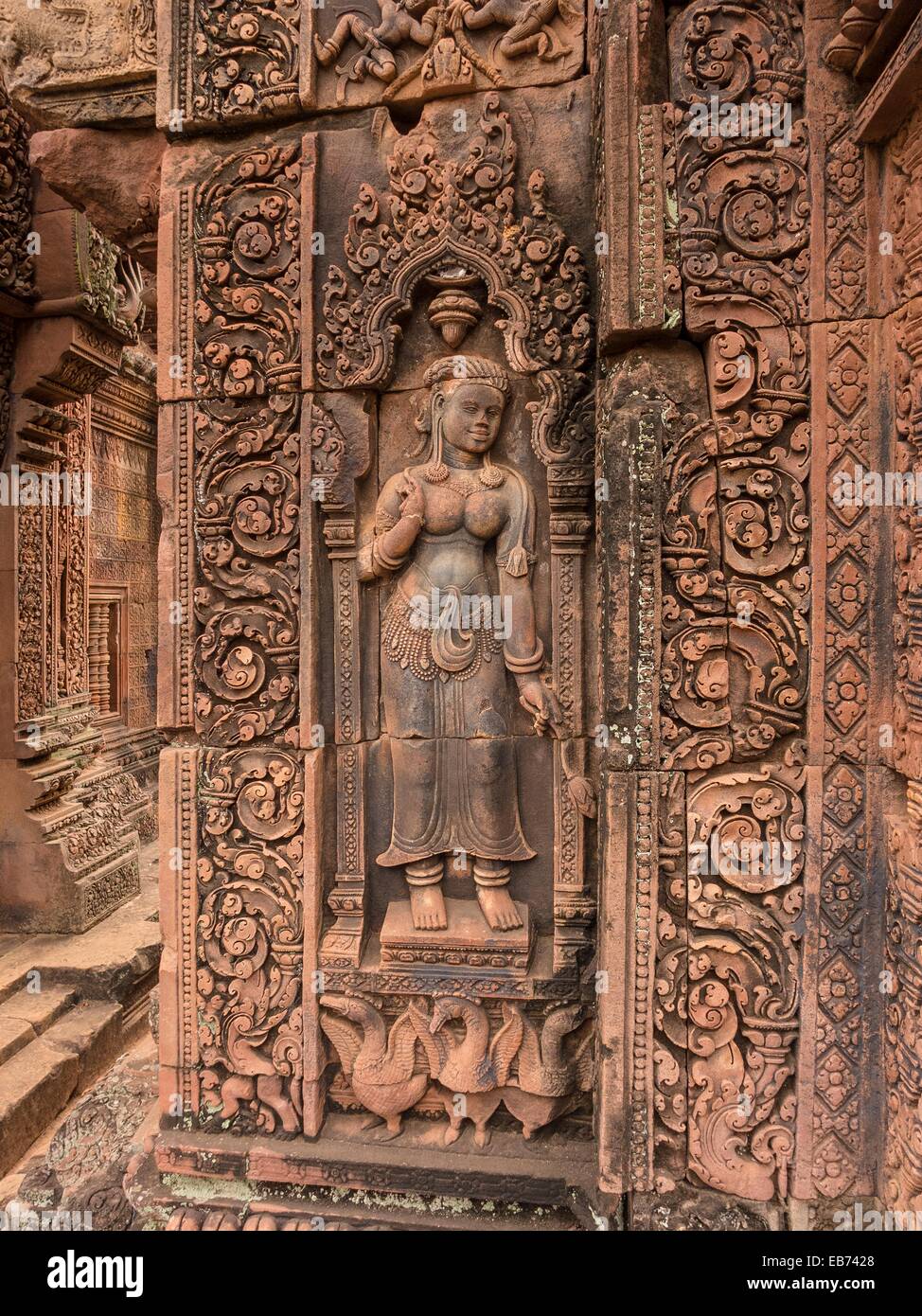 Banteay Srei or Banteay Srey is a 10th century Cambodian temple dedicated to the Hindu god Shiva ...