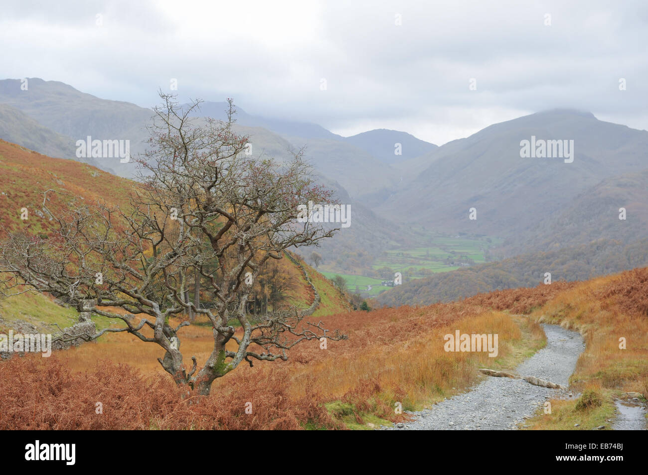 An autumnal scene around the Village of Watendlath in the Lake District ...