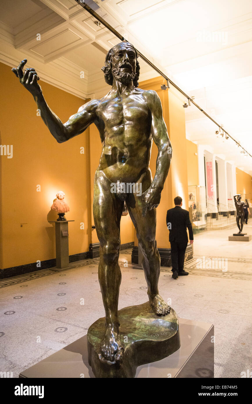Sculpture of St John the Baptist by August Rodin, Victoria and Albert Museum, V&A, South ...